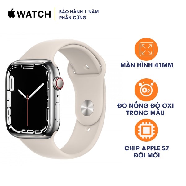 Apple Watch Series 7 41mm LTE Viền Thép Dây Cao Su Chính Hãng | Đặt ...