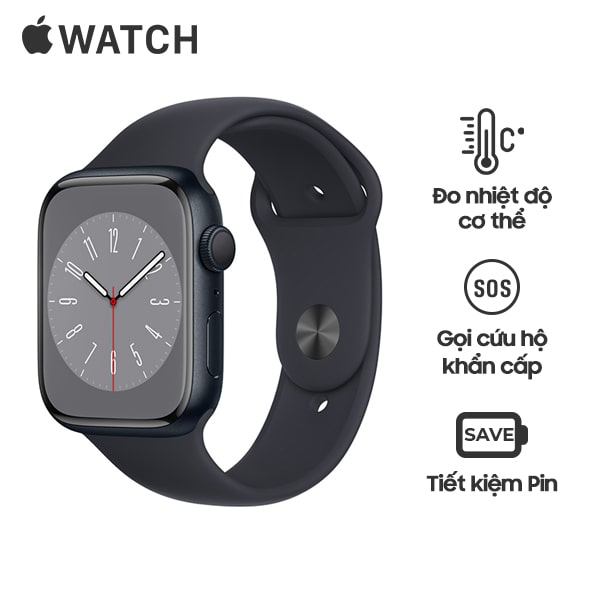 Apple Watch Series 8 45mm GPS Viền Nhôm Dây Cao Su Chính Hãng | Giá tốt ...