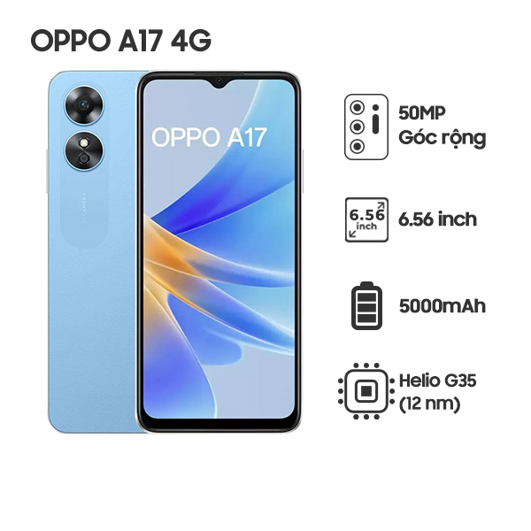 Oppo A17 4G/64GB Chính Hãng | Giá ưu đãi, Giao hàng nhanh