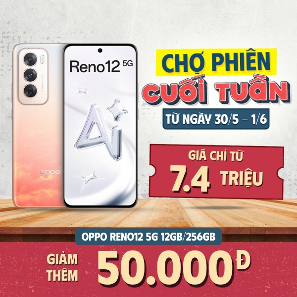 Oppo Reno12 5G 12GB/256GB chính hãng - Giả rẻ, trả góp 0%